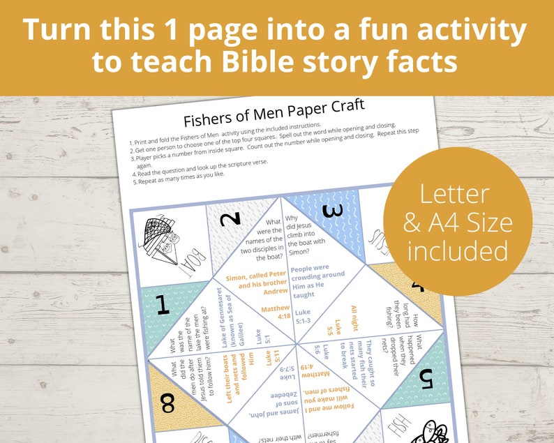 Fishers of Men Bible Story Activity, Sunday School Crafts, Jesus ...