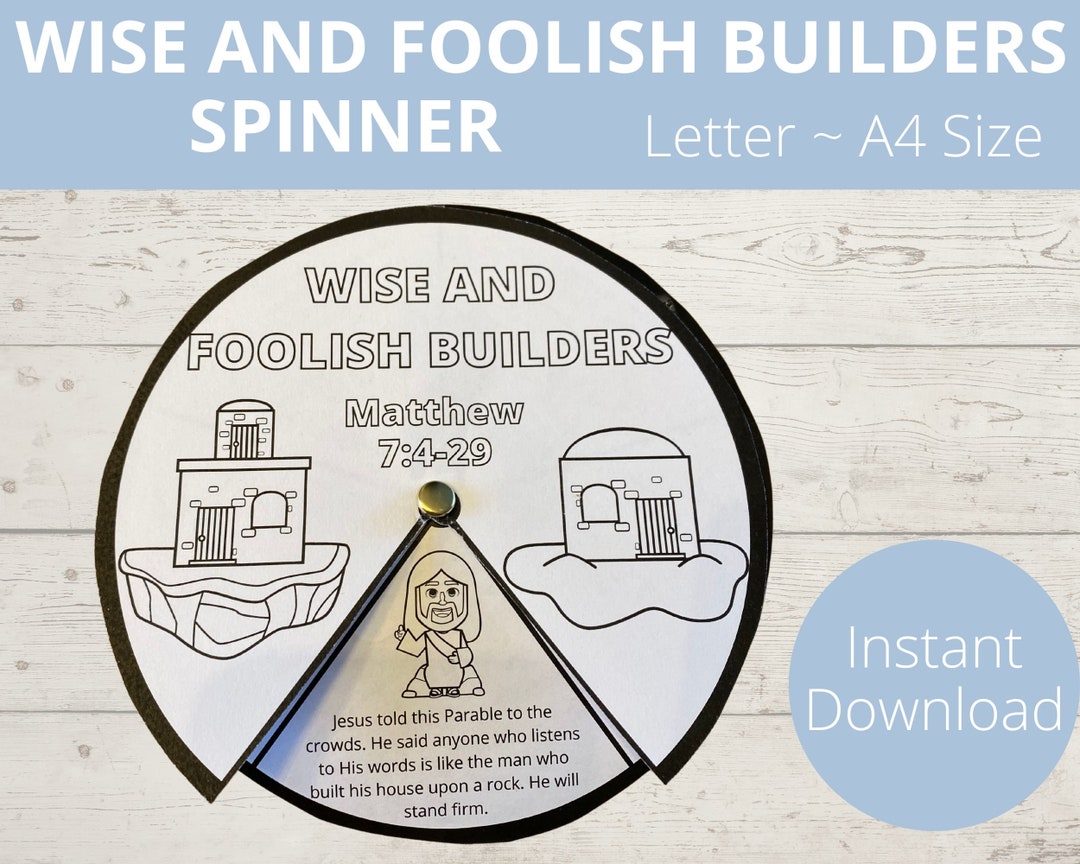 Wise and Foolish Builders Sunday School Craft Bible Story - Etsy