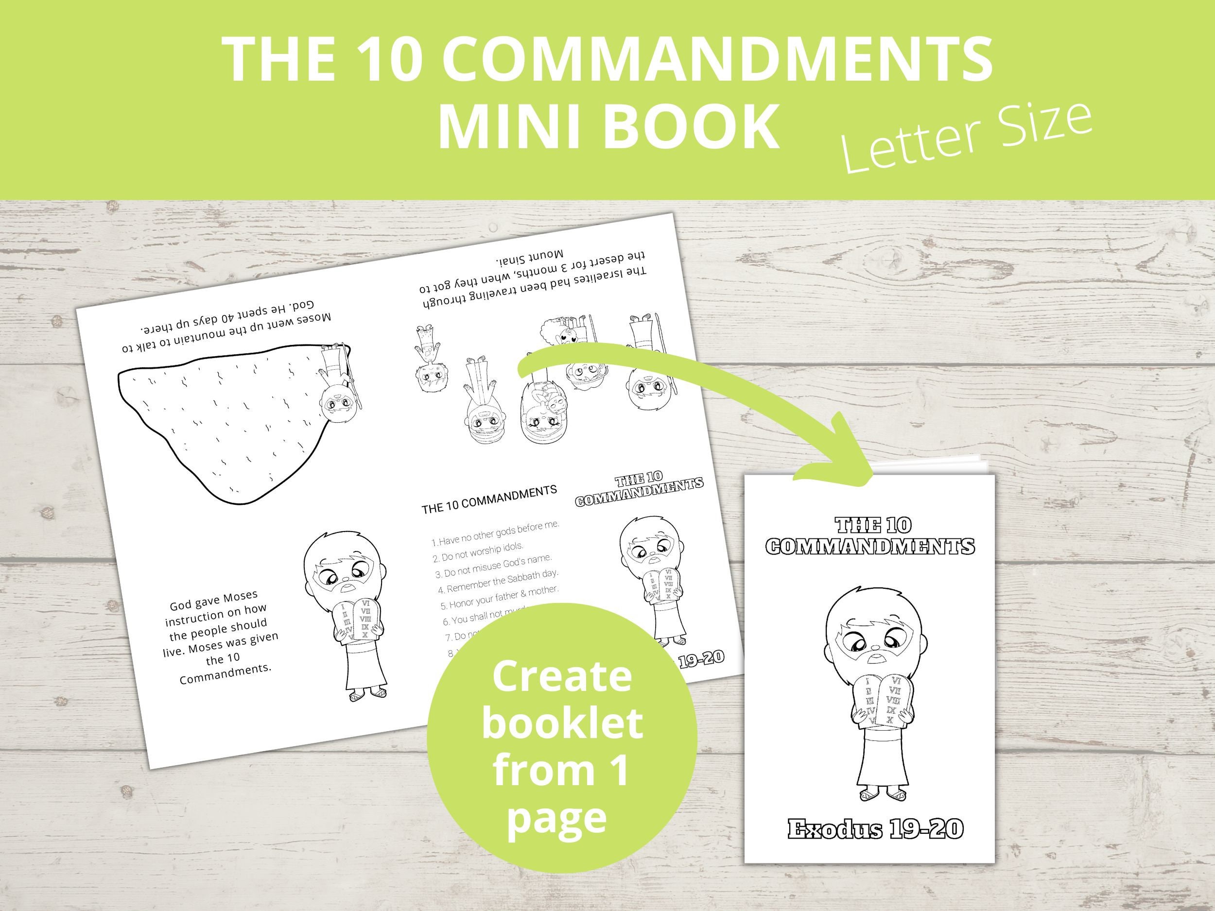 10 Commandments for Kids, Ten Commandments Craft Sunday School Lesson ...