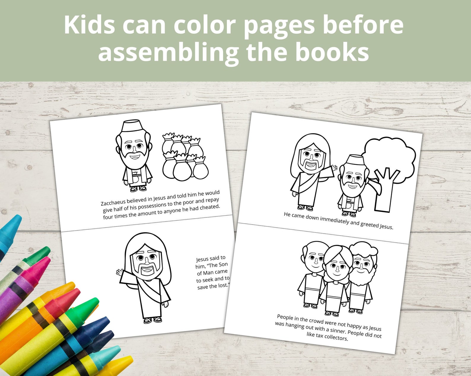 Zacchaeus Bible Craft, Homeschool Bible, Mini Booklet, Zacchaeus Craft ...