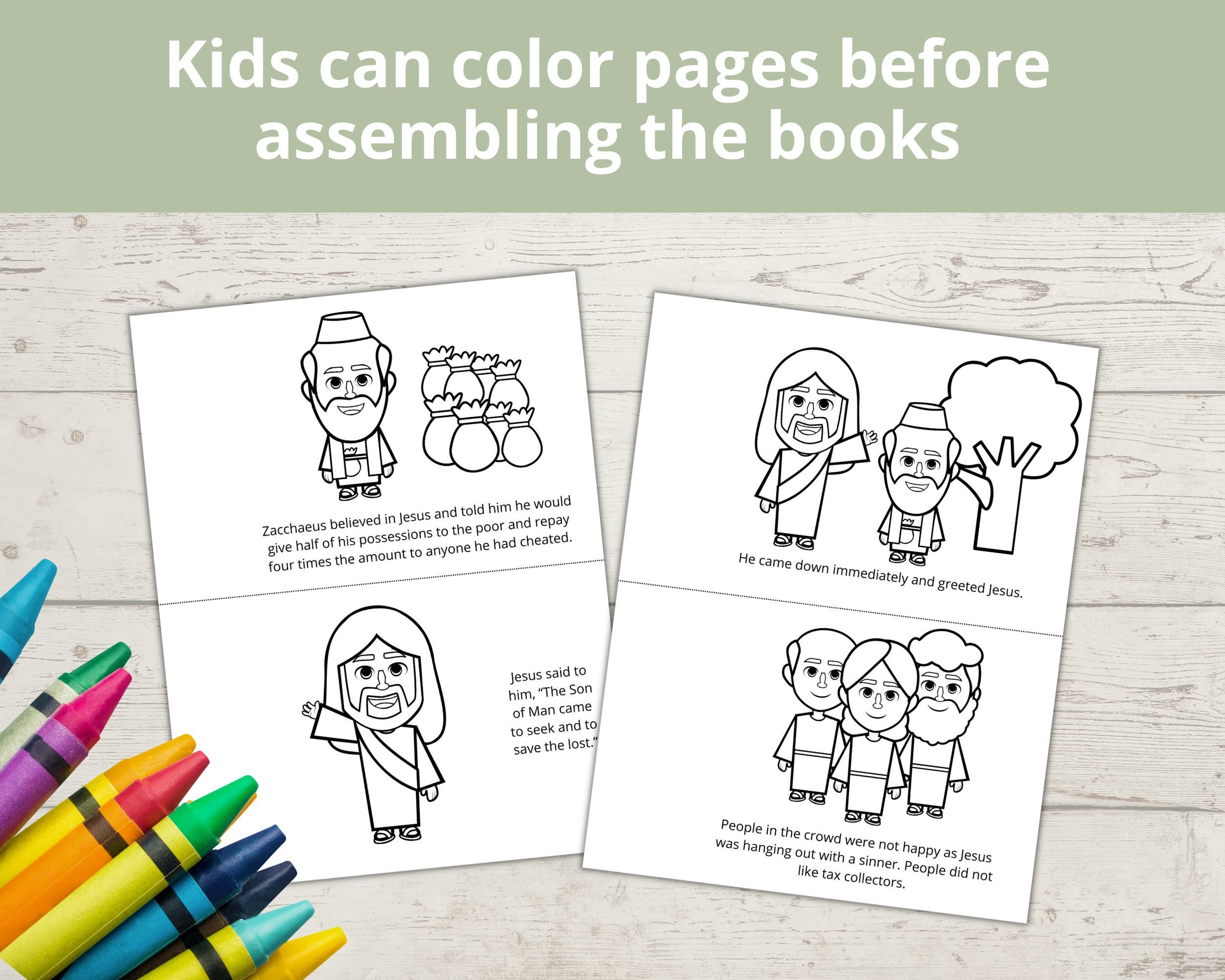 Zacchaeus Bible Craft, Homeschool Bible, Mini Booklet, Zacchaeus Craft ...