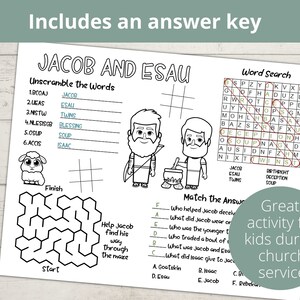 Jacob and Esau Craft, Bible Activity, Church Kids Activity, Sunday ...