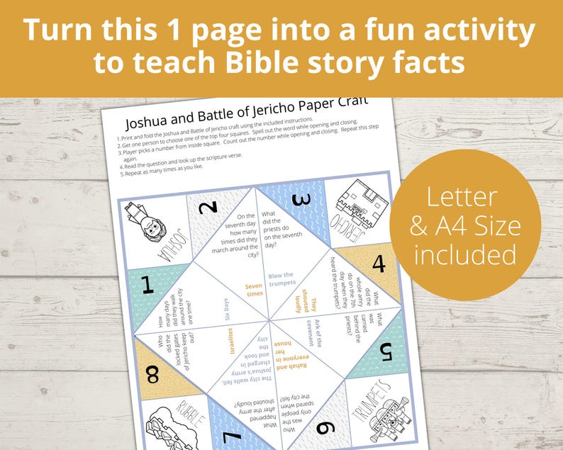 Joshua and Jericho, Battle of Jericho Craft, Fortune Teller, Cootie ...