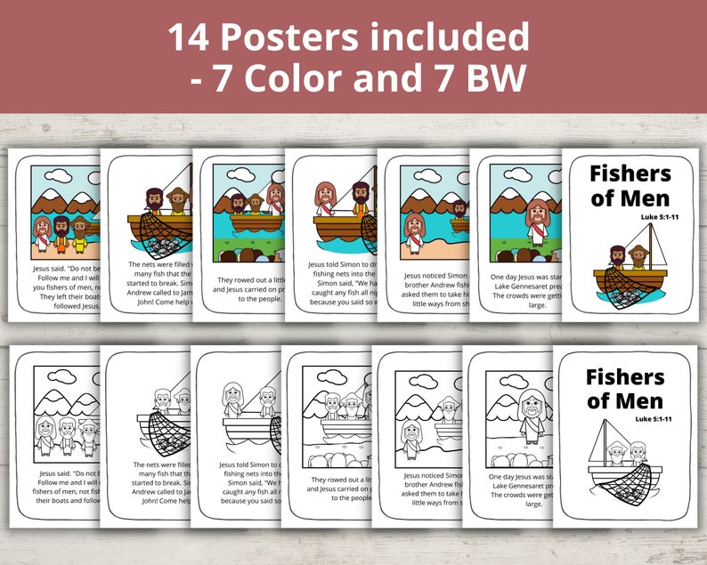 Fishers of Men Activities Kids Bible Story Poster I Will - Etsy