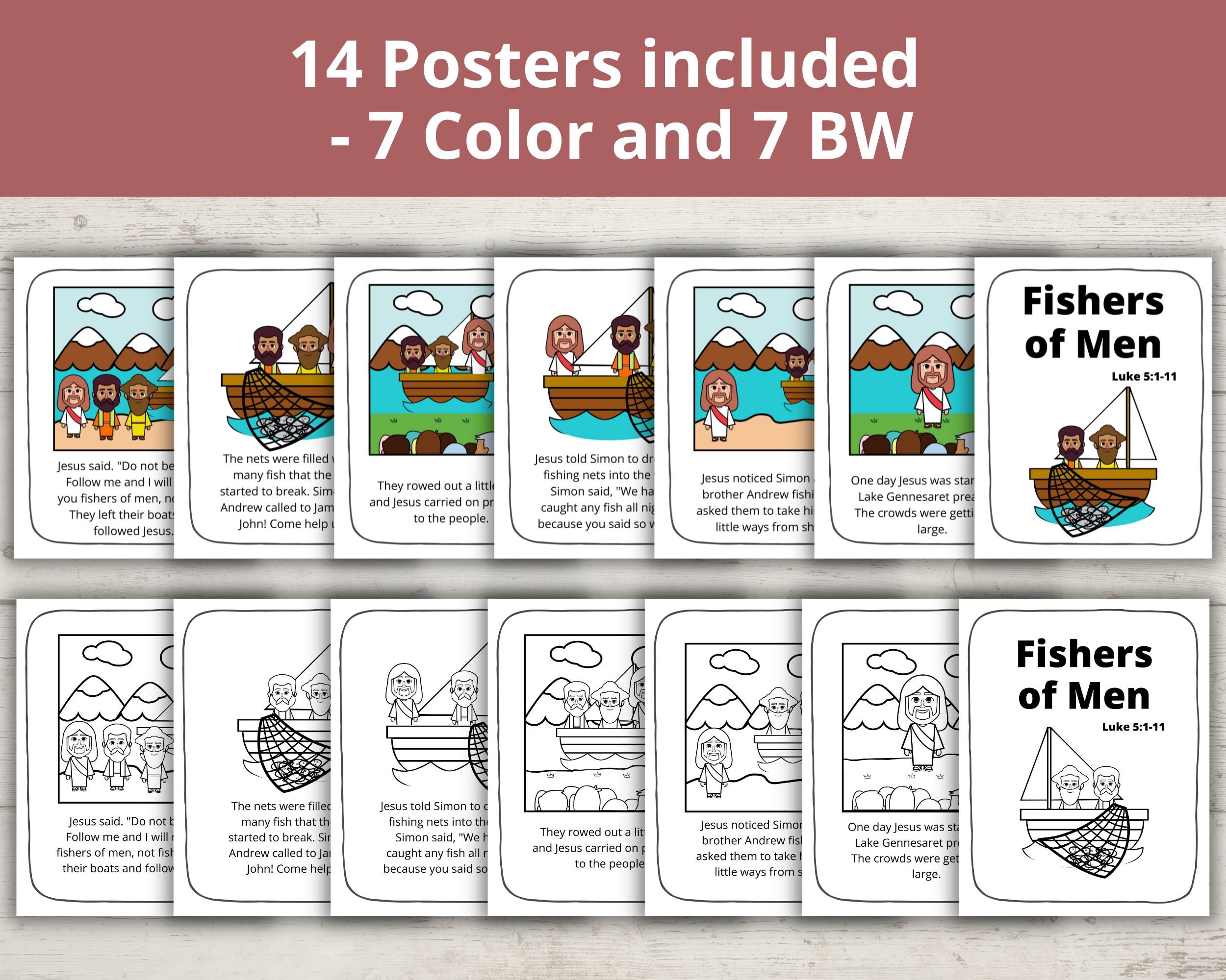 Fishers of Men Activities Kids, Bible Story Poster, I Will Make You ...