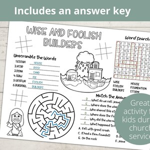 Wise and Foolish Builders Craft, Sunday School Activities, Build Your ...