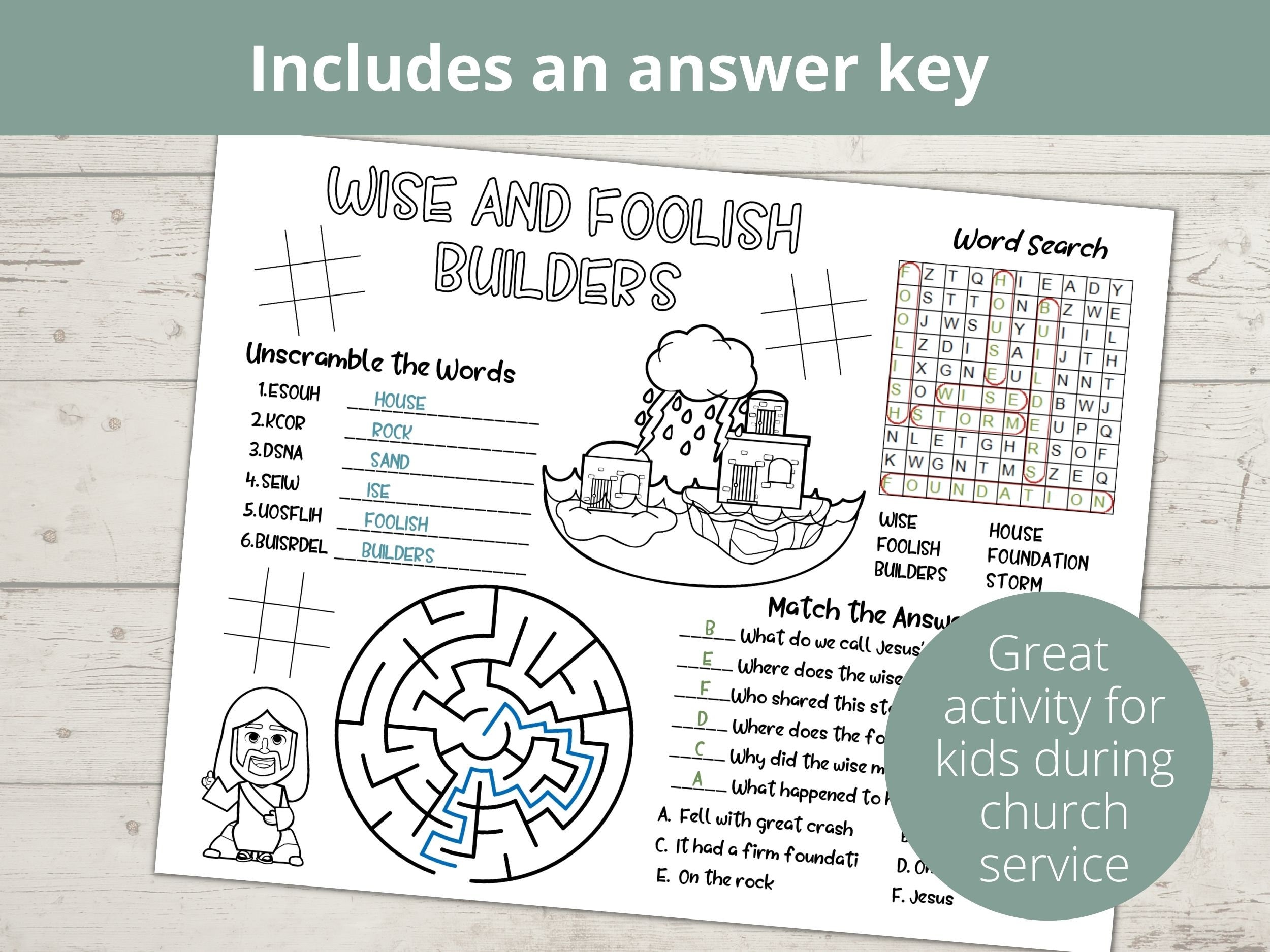 Wise and Foolish Builders Craft, Sunday School Activities, Build Your ...