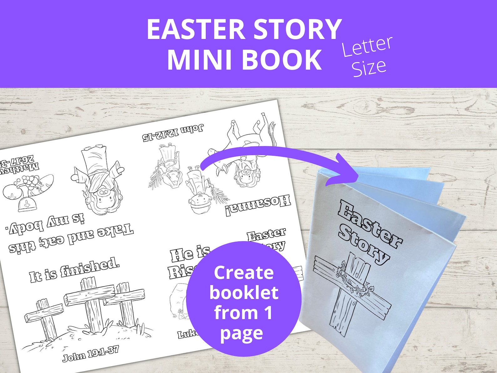 Easter Story Activity for Kids, Easter Mini Book, Sunday School Craft ...