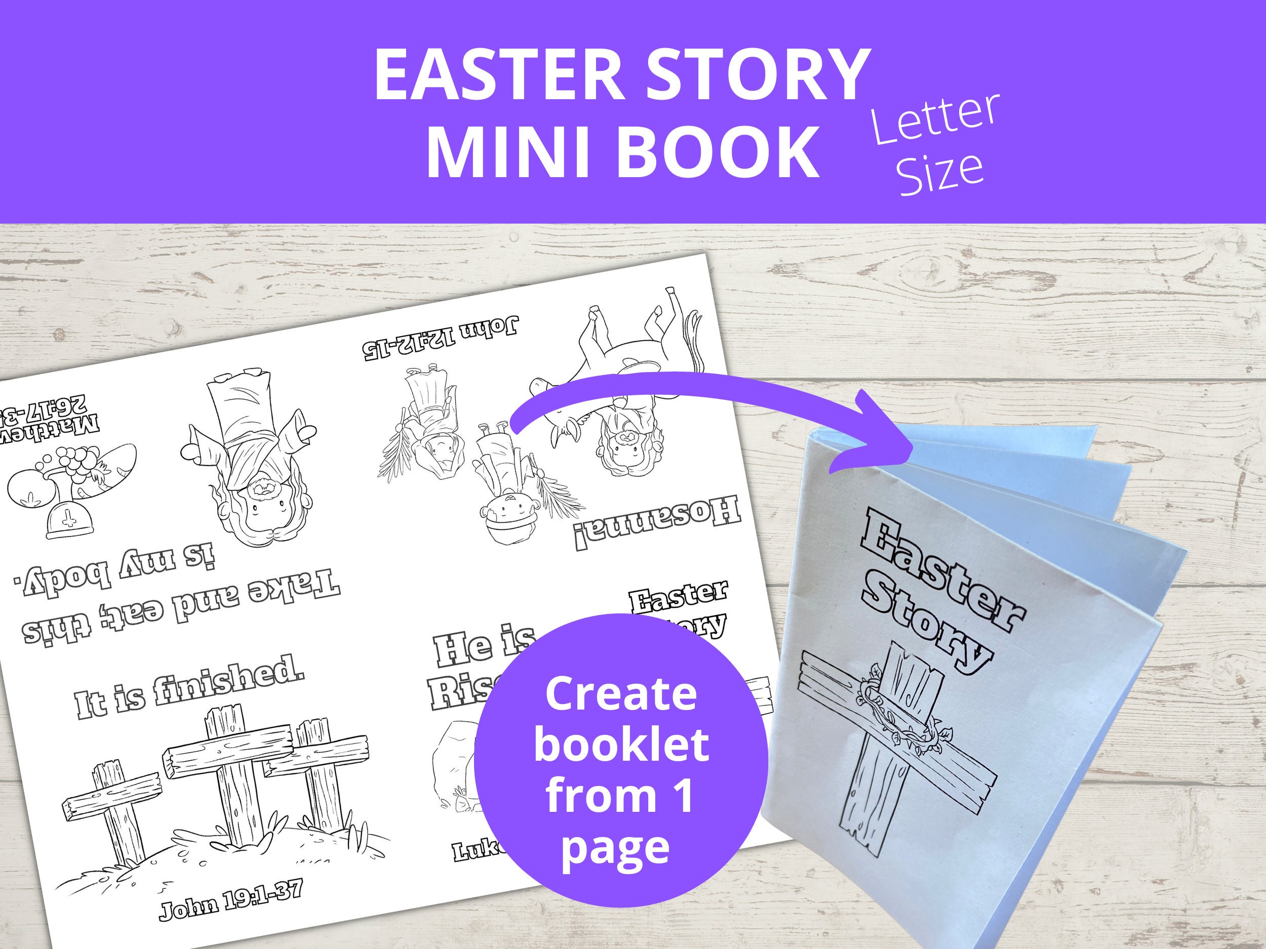 Easter Story Activity for Kids, Easter Mini Book, Sunday School Craft ...