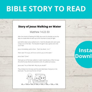 Jesus Walks on Water, Bible Story Craft, Sunday School Lesson, Activity ...