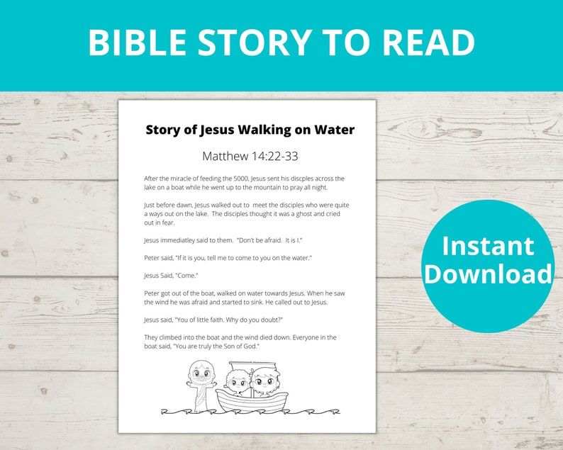 Jesus Walks on Water, Bible Story Craft, Sunday School Lesson, Activity ...