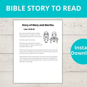 Mary and Martha, Bible Story Crafts, Mary Jesus, Sunday School Activity ...