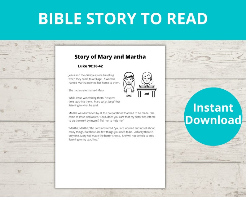 Mary and Martha, Bible Story Crafts, Mary Jesus, Sunday School Activity, Word Search, I Spy ...