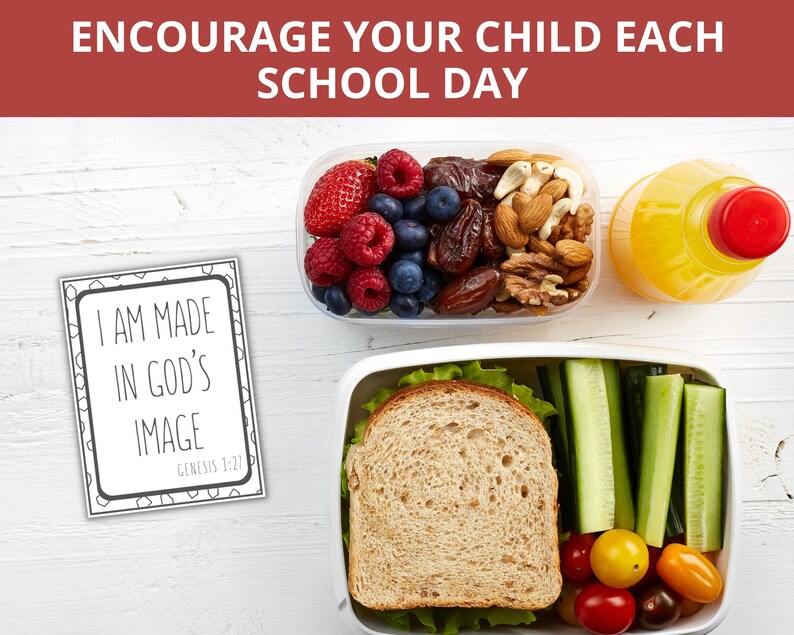 Christian Affirmations for Kids, Lunchbox Notes, Scripture Lunch Notes ...