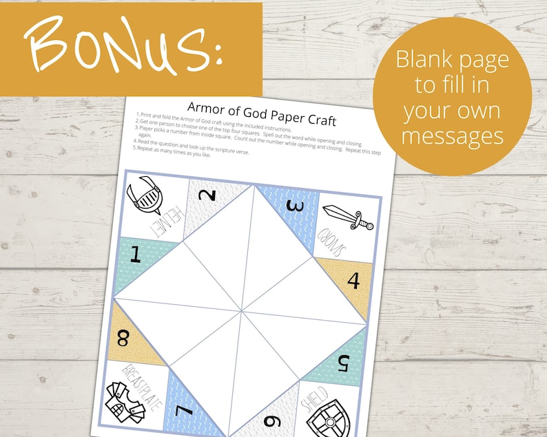 Armor of God Craft Armor of God Kid Put on the Full Armor of - Etsy Canada