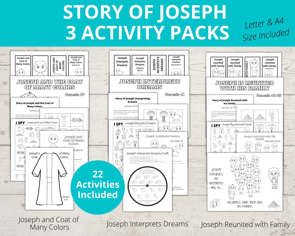Story of Joseph Bible Story Activities Sunday School Craft - Etsy