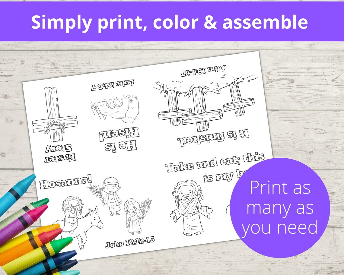 Easter Story Activity for Kids Easter Mini Book Sunday - Etsy