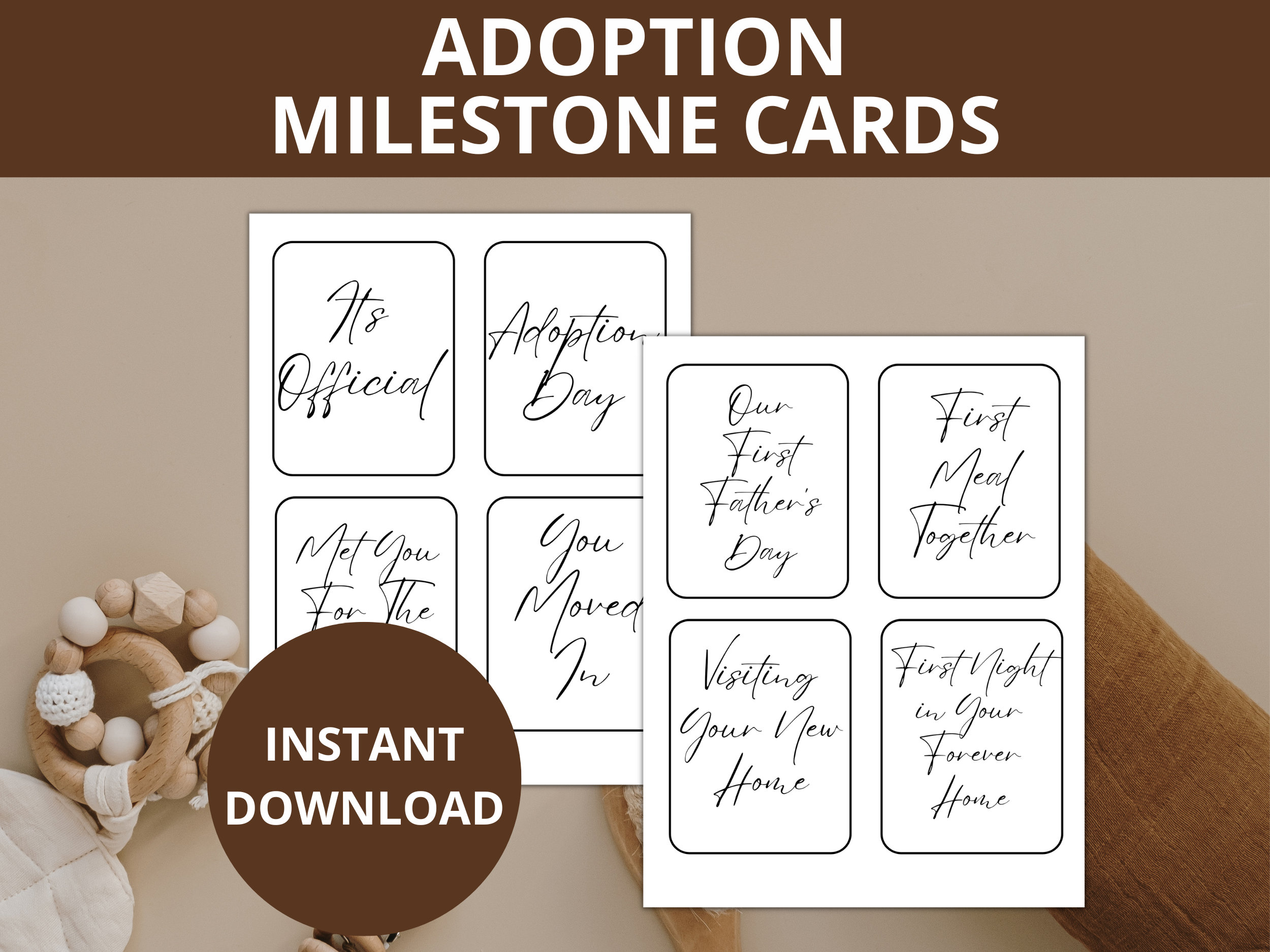 Adoption Milestone Cards, Printable Milestone Cards, Adoption Card ...