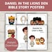 Daniel in the Lions Den, Bible Story Posters, Bible Coloring Pages for ...