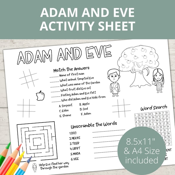 Adam & Eve Kids Craft - Etsy