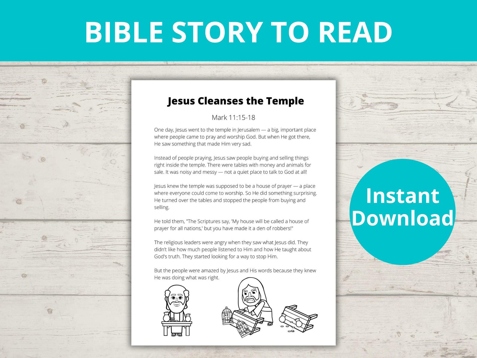 Jesus Cleanses the Temple, Jesus Clears the Temple, Sunday School ...