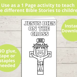 Jesus Dies on Cross, Holy Week Craft, Sunday School Activity, Bible ...