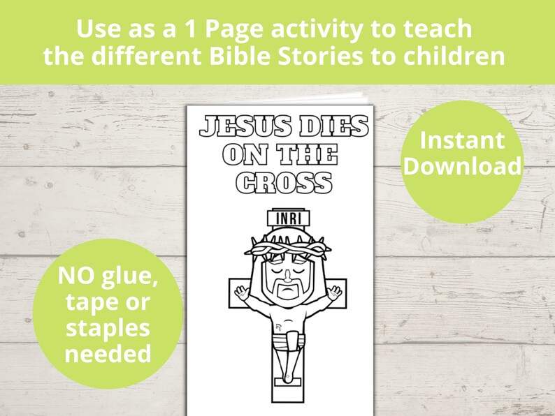 Jesus Dies on Cross, Holy Week Craft, Sunday School Activity, Bible ...