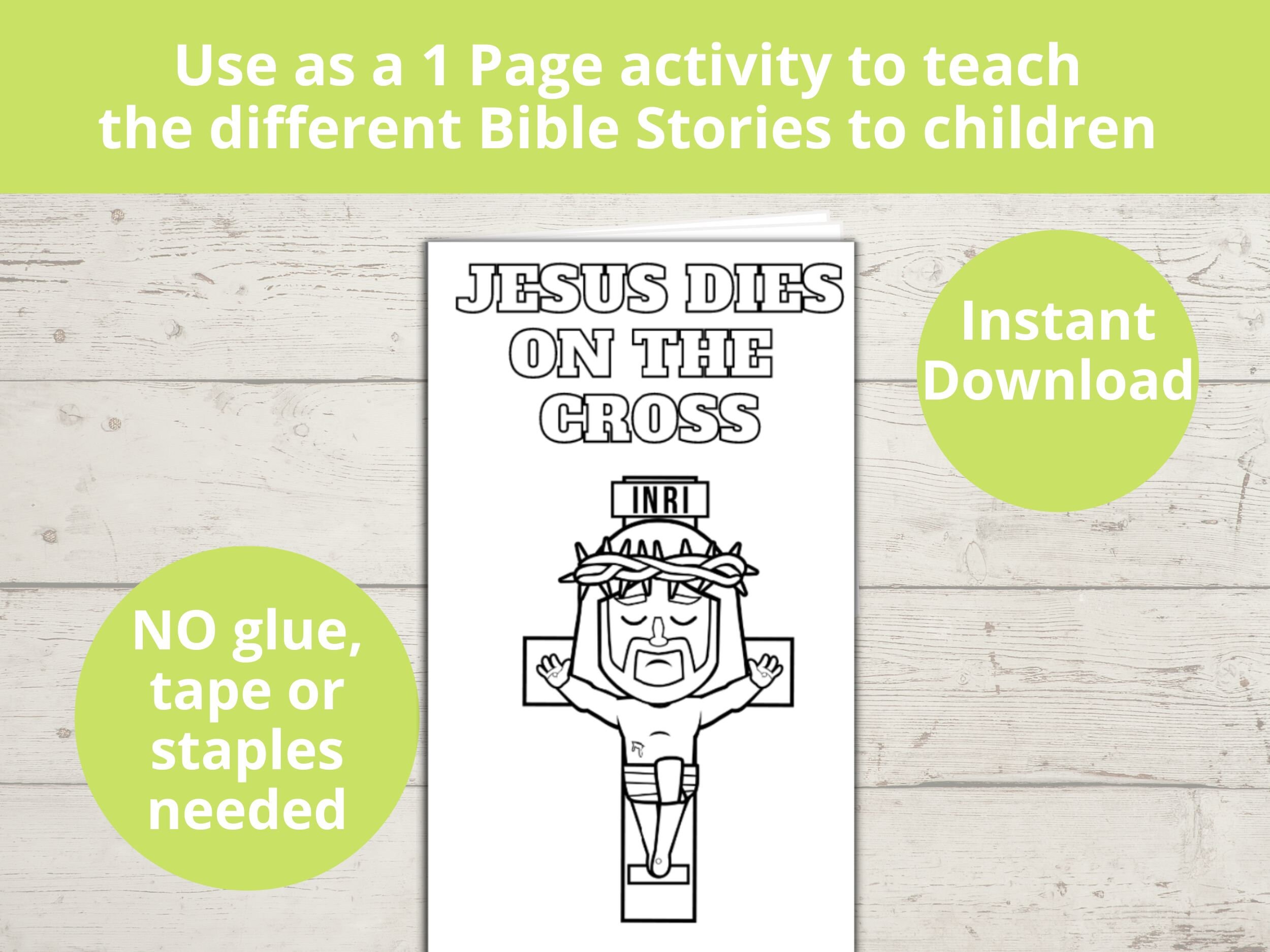 Jesus Dies on Cross, Holy Week Craft, Sunday School Activity, Bible ...