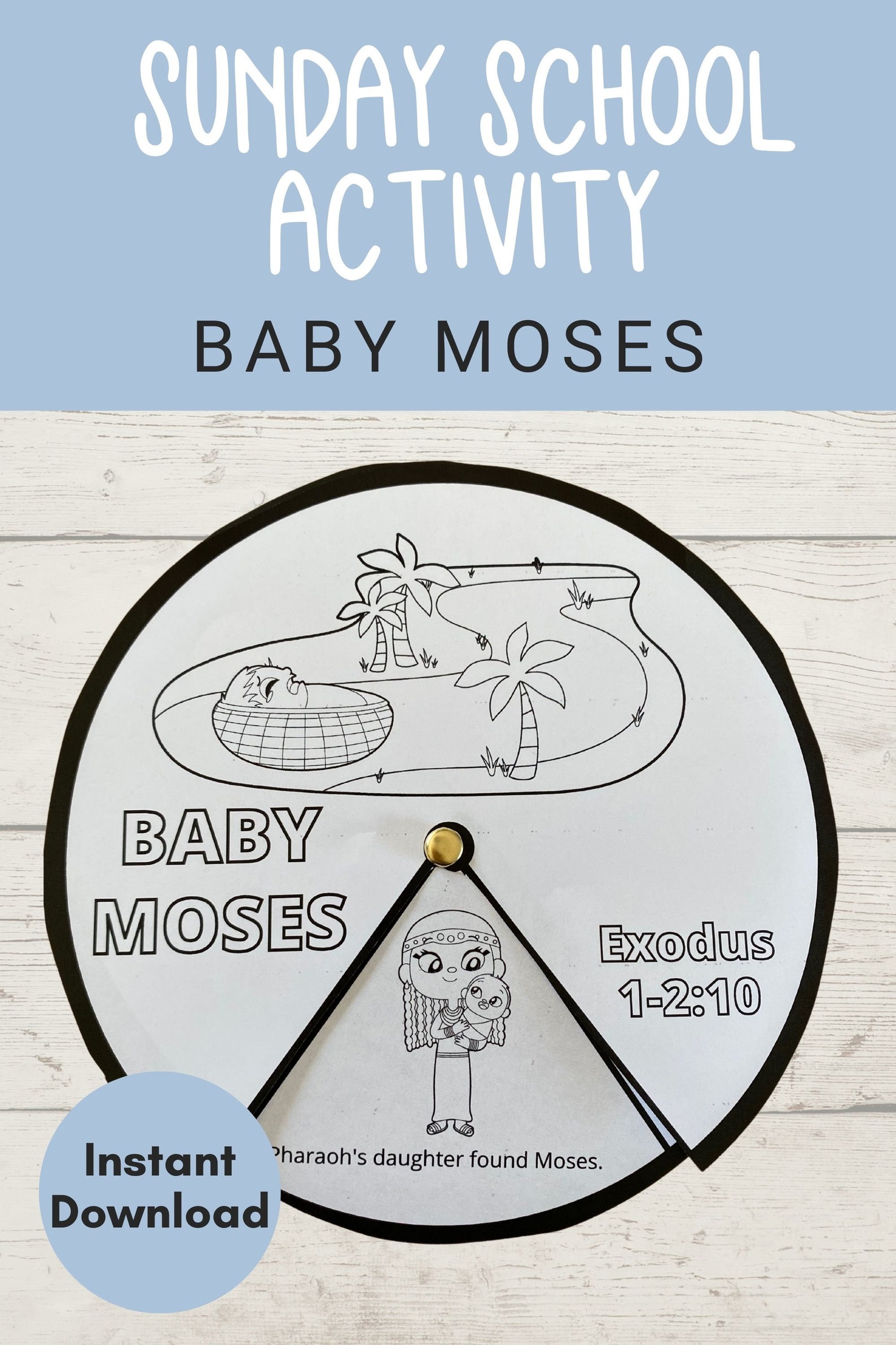 Baby Moses Sunday School Craft Bible Story Activities for - Etsy