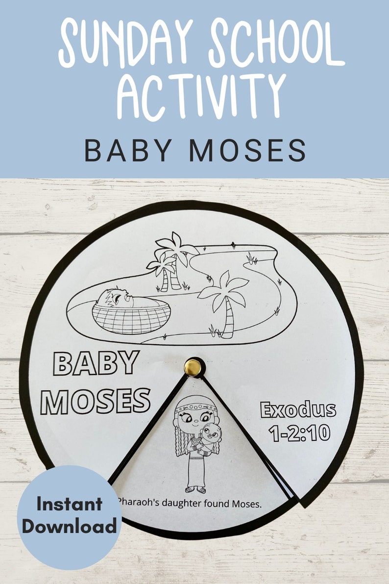 Baby Moses Sunday School Craft Bible Story Activities for - Etsy