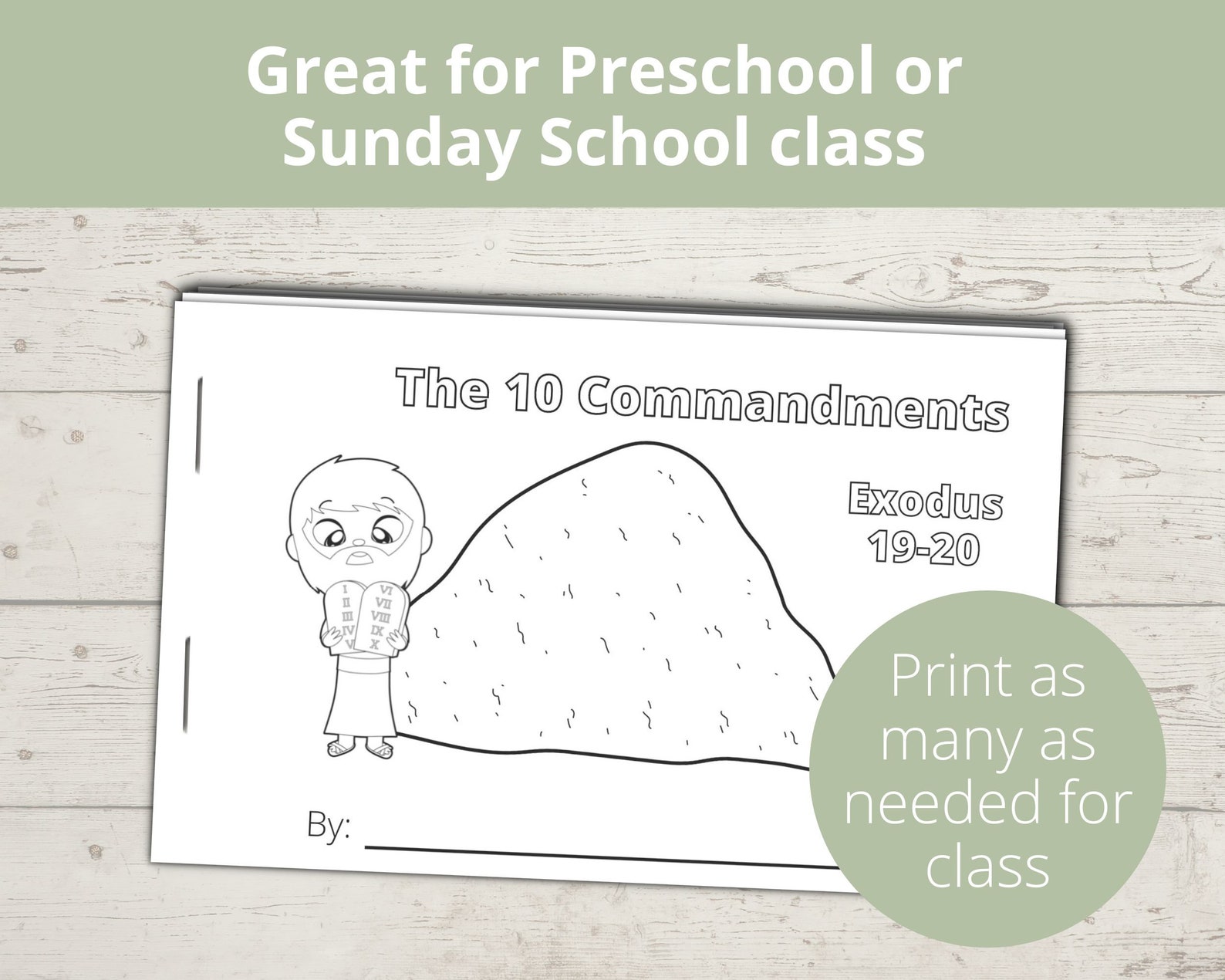10 Commandments Activity, Bible Story Craft Preschool, Sunday School ...