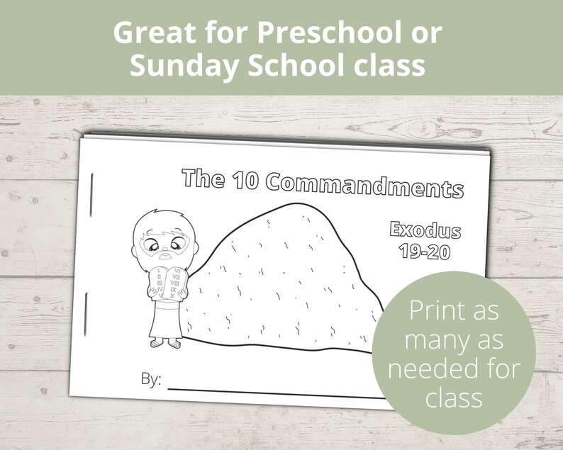 10 Commandments Activity, Bible Story Craft Preschool, Sunday School ...