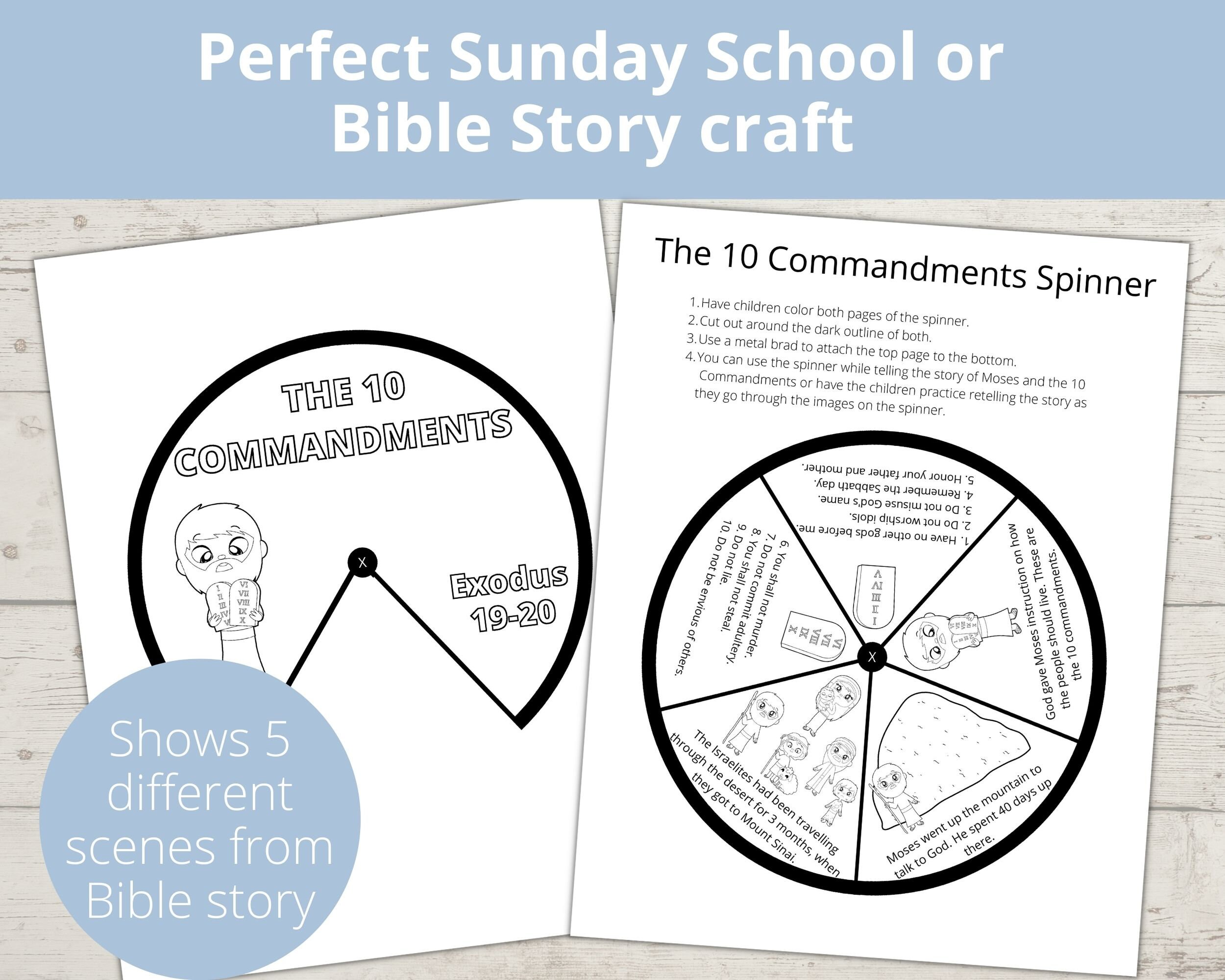 10 Commandments Craft for Kids, 10 Commandments Activity, Bible Story ...