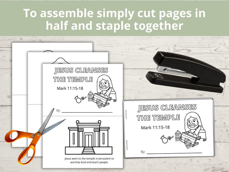 Jesus Cleanses the Temple, Bible Coloring Pages, Sunday School Craft ...