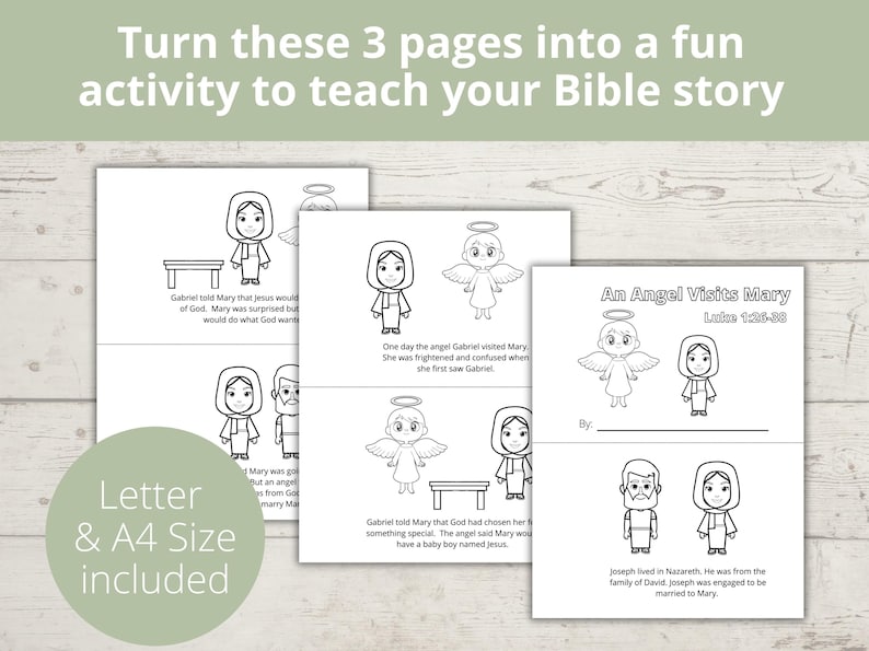 Angel Gabriel Visits Mary, Mary Visited by Angel, Bible Books for Kids ...