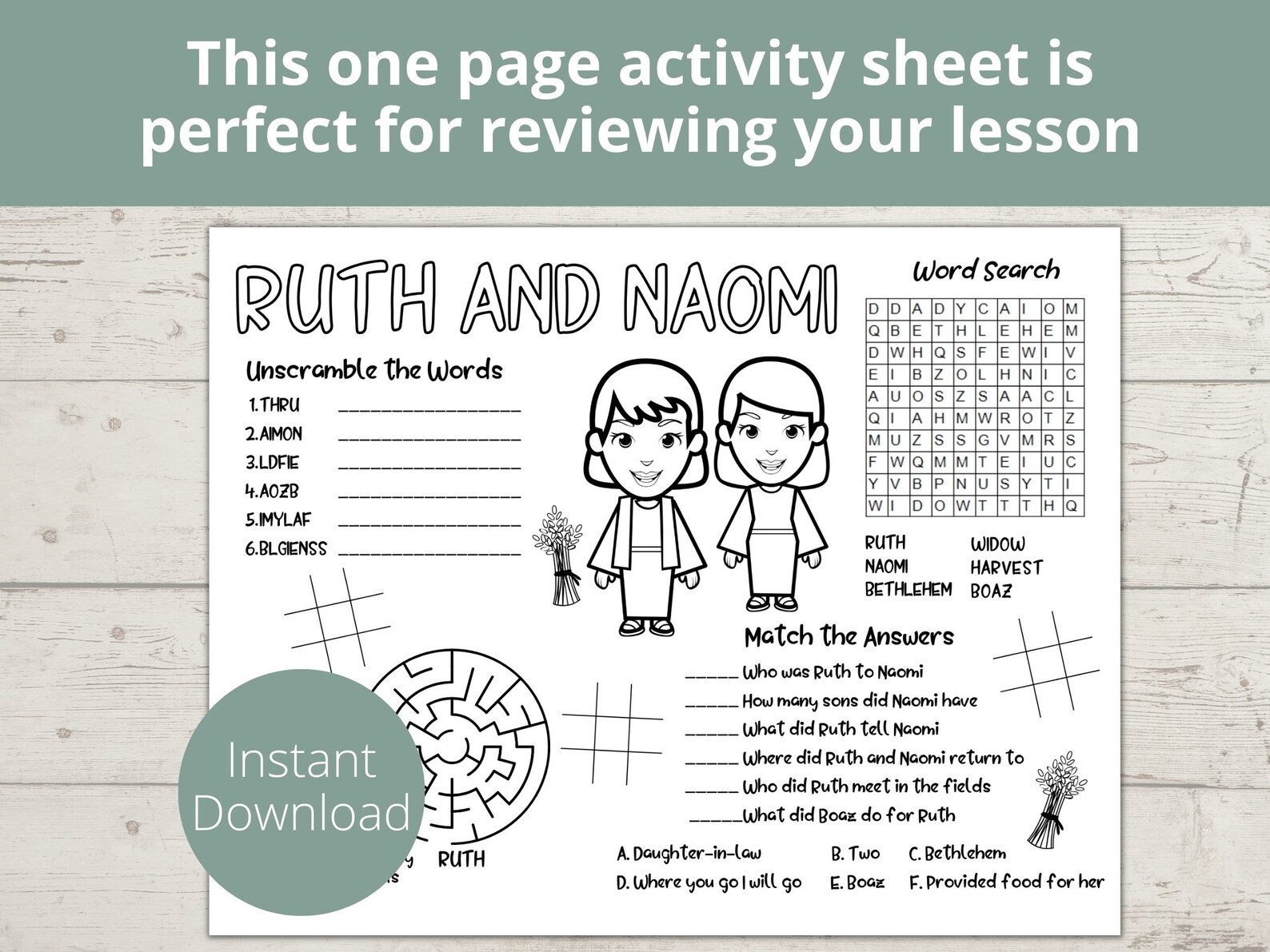 Ruth and Naomi Craft, Ruth and Boaz, Sunday School Activities, Naomi ...
