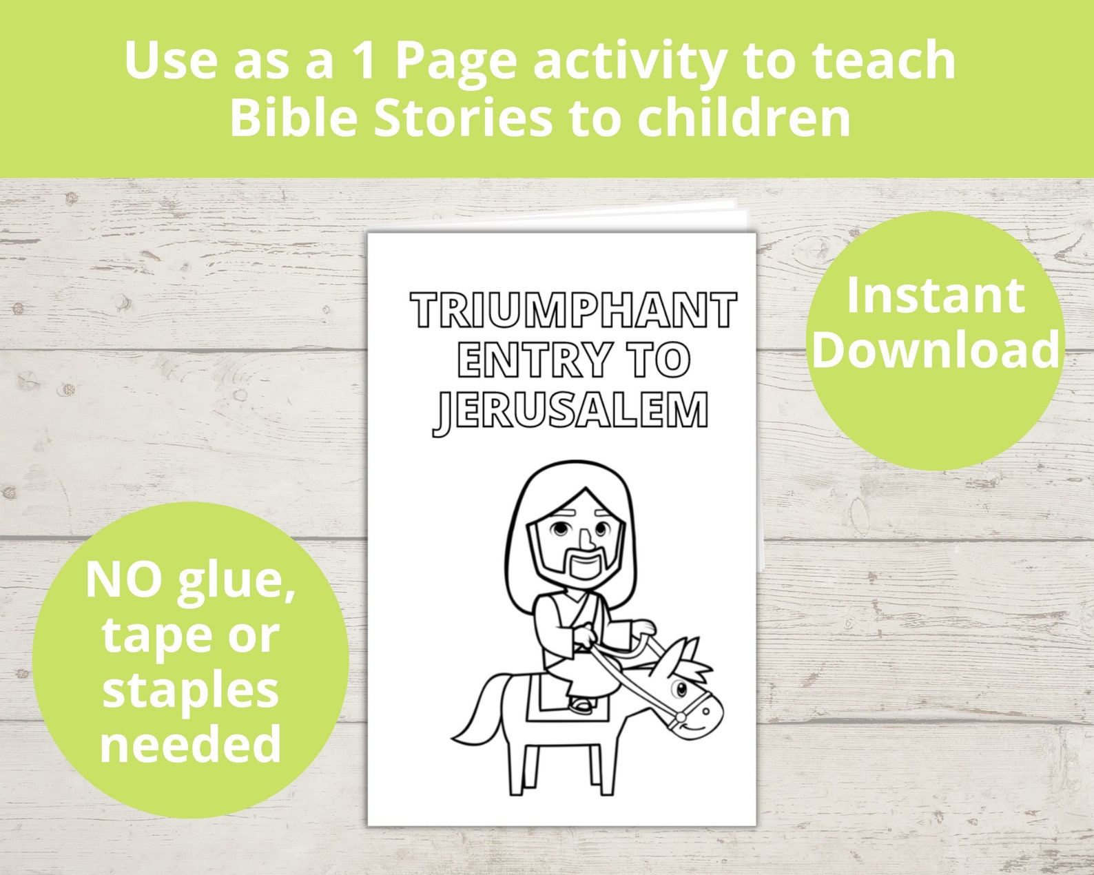 Palm Sunday Activity, Jesus Triumphant Entry to Jerusalem Sunday School ...