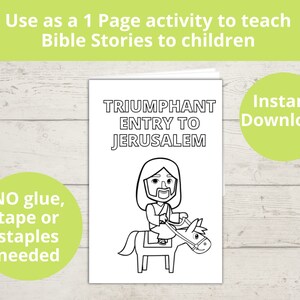 Palm Sunday Activity, Jesus Triumphant Entry to Jerusalem Sunday School ...
