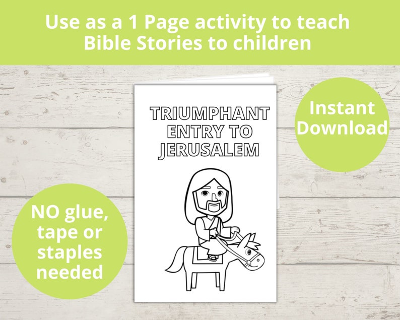 Palm Sunday Activity, Jesus Triumphant Entry to Jerusalem Sunday School ...