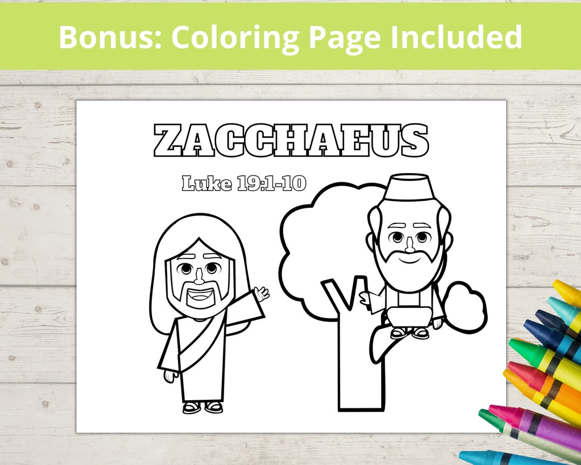 Zacchaeus Craft, Preschool Bible, Homeschool Bible Worksheets, Bible ...