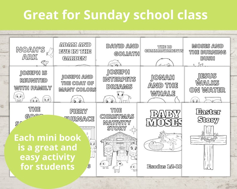 Bible Story Mini Book Bundle, Bible Story Activities, Sunday School ...