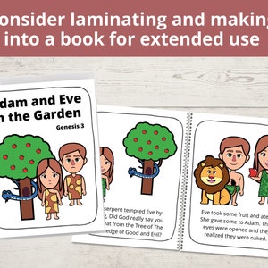 Adam and Eve Posters, Bible Coloring Pages for Kids, Bible Story Poster ...