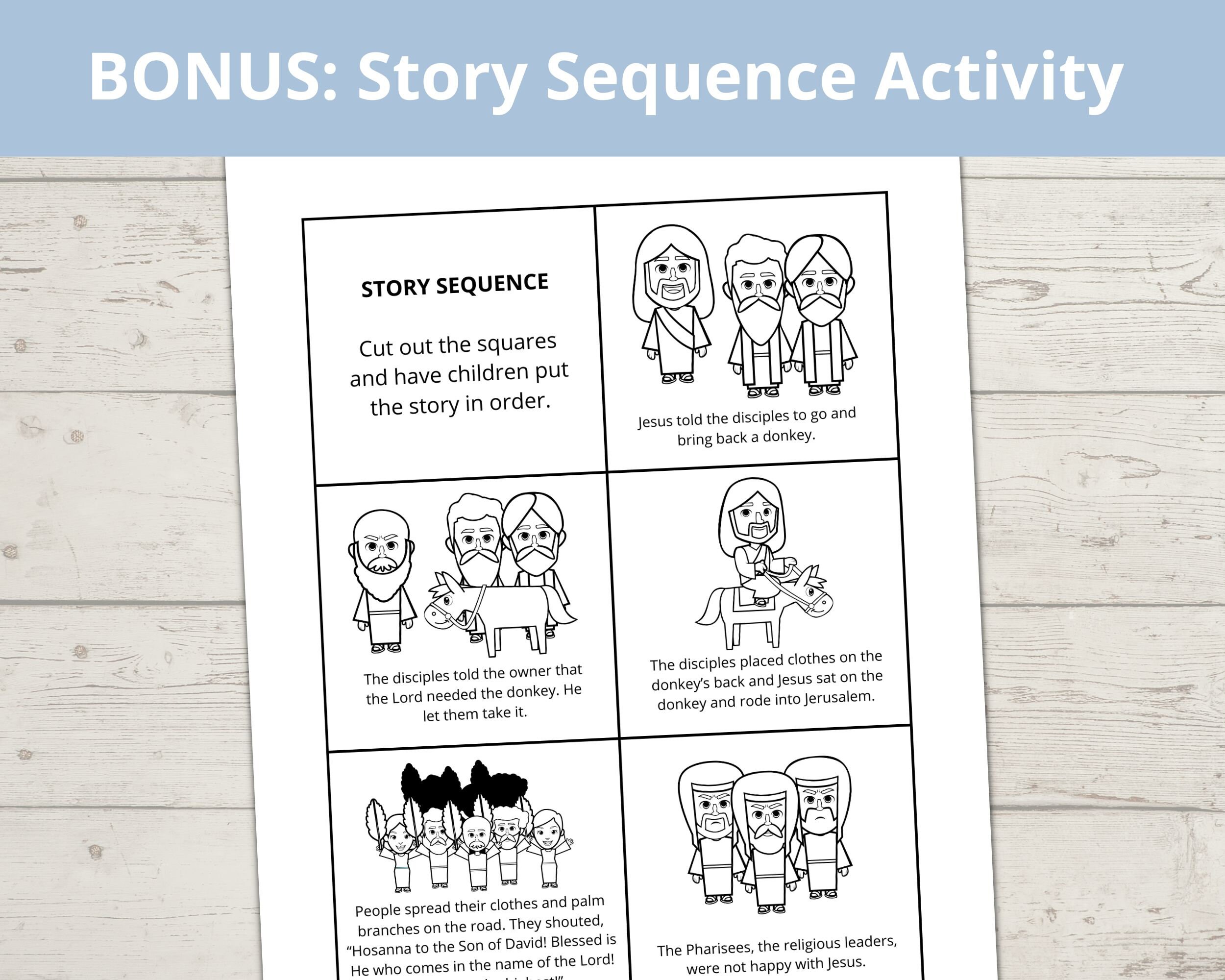 Palm Sunday Activity, Jesus Triumphant Entry to Jerusalem Craft, Easter ...