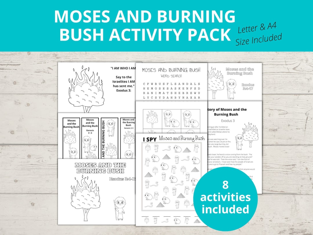 Moses and the Burning Bush Bible Story Activities, Sunday School Craft ...