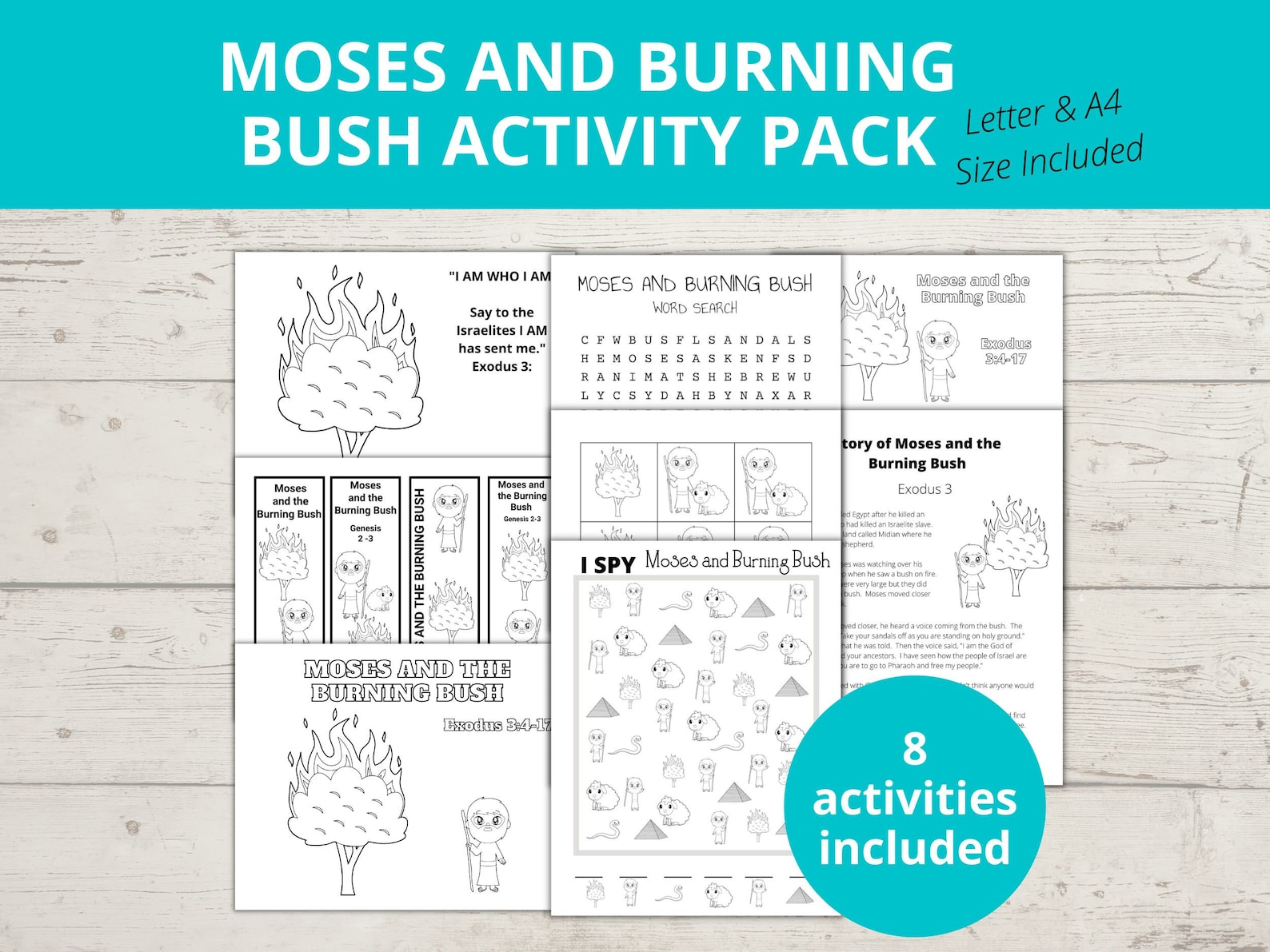 Moses and the Burning Bush Bible Story Activities, Sunday School Craft ...
