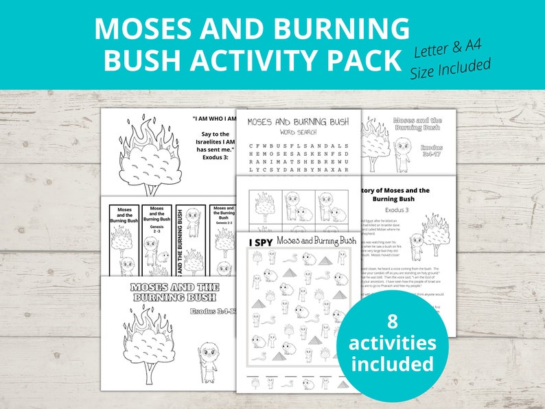 Moses and the Burning Bush Bible Story Activities, Sunday School Craft ...