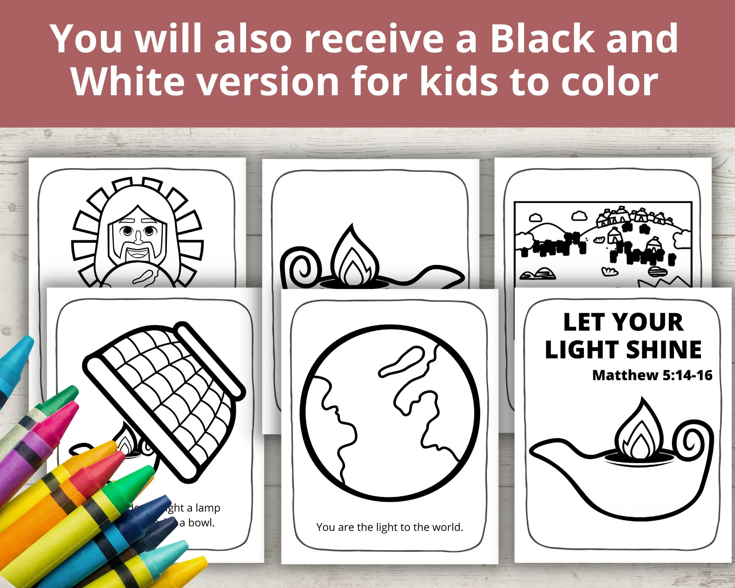 Let Your Light Shine Printable, Bible Story Poster, This Little Light ...