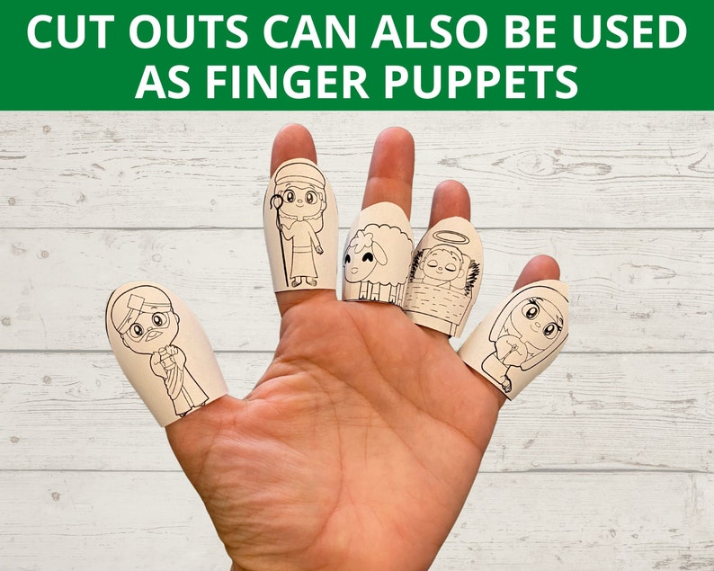 Christmas Nativity Scene Cut Outs, Printable Nativity Craft, Nativity ...