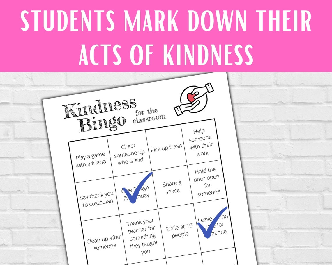 Pink Shirt Day Activities Kindness Bingo Pink Shirt Bingo | Etsy