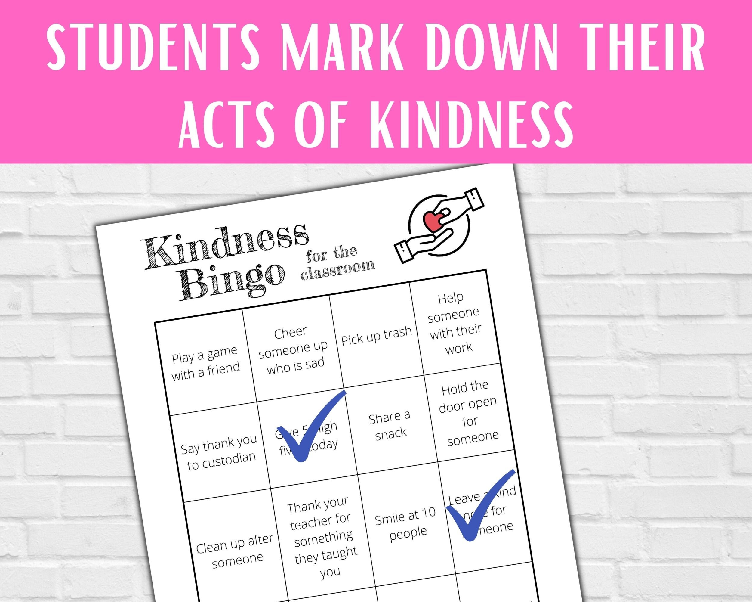 Pink Shirt Day Activities Kindness Bingo Pink Shirt Bingo | Etsy